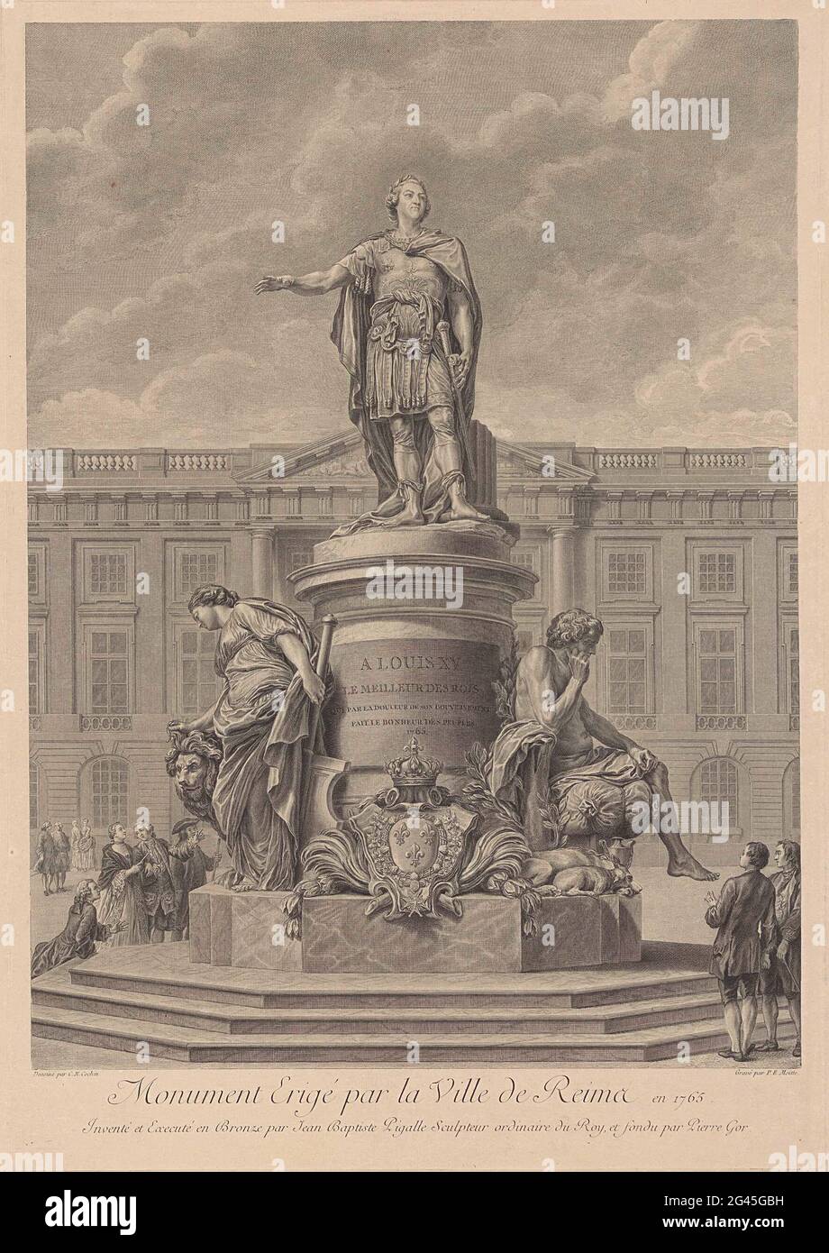 Monument to Louis XV, founded by the city of Reims Stock Photo - Alamy