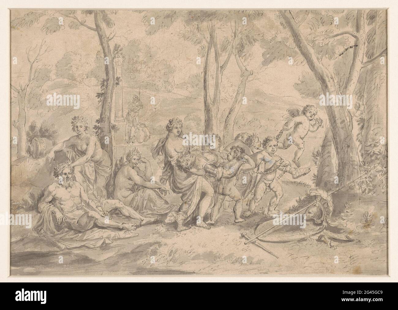 Dead knight (Orlando?) Is carried away by woman and genii. A dead ...