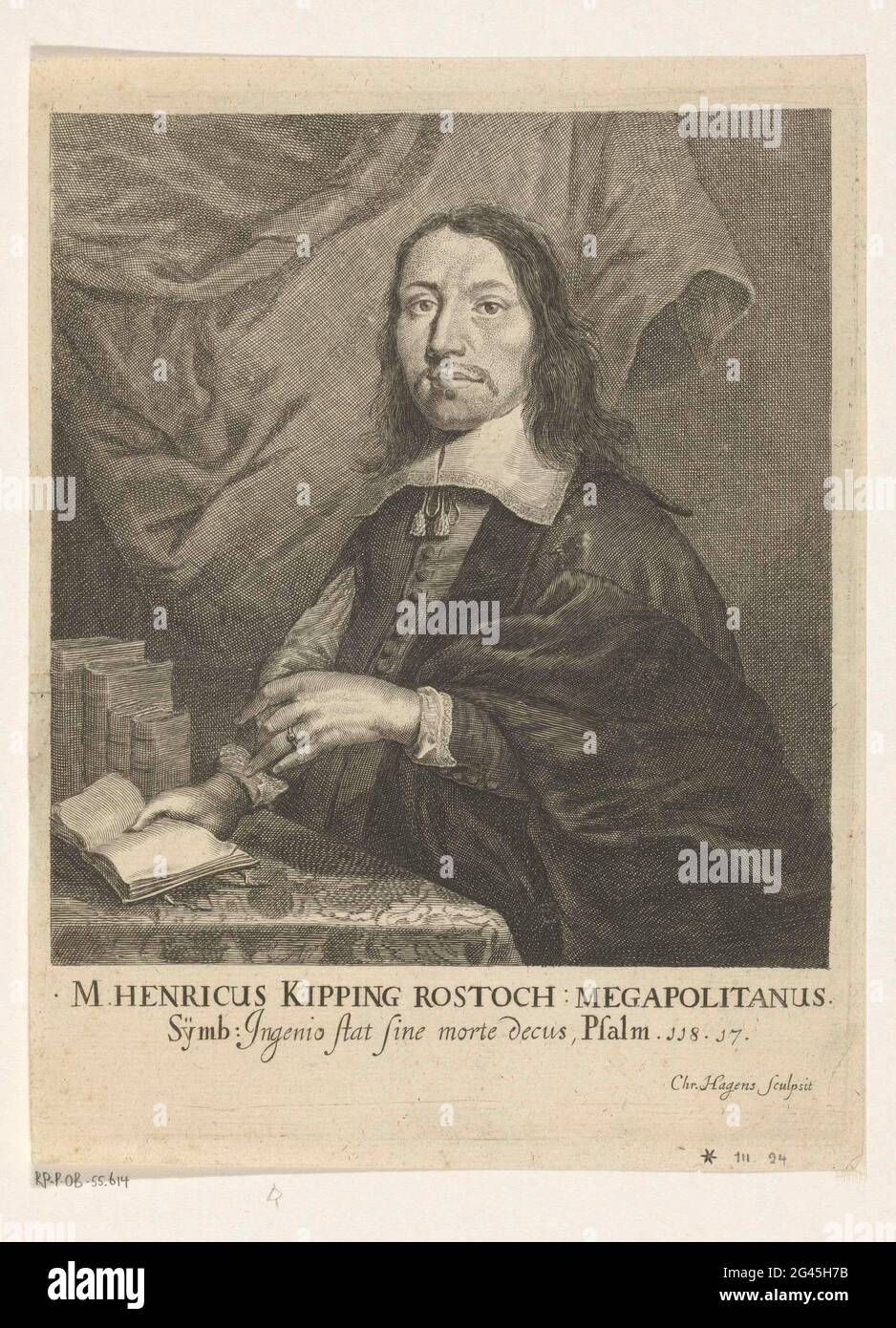 Portrait of Henricus Kipping. Halven portrait to the left of Henricus ...