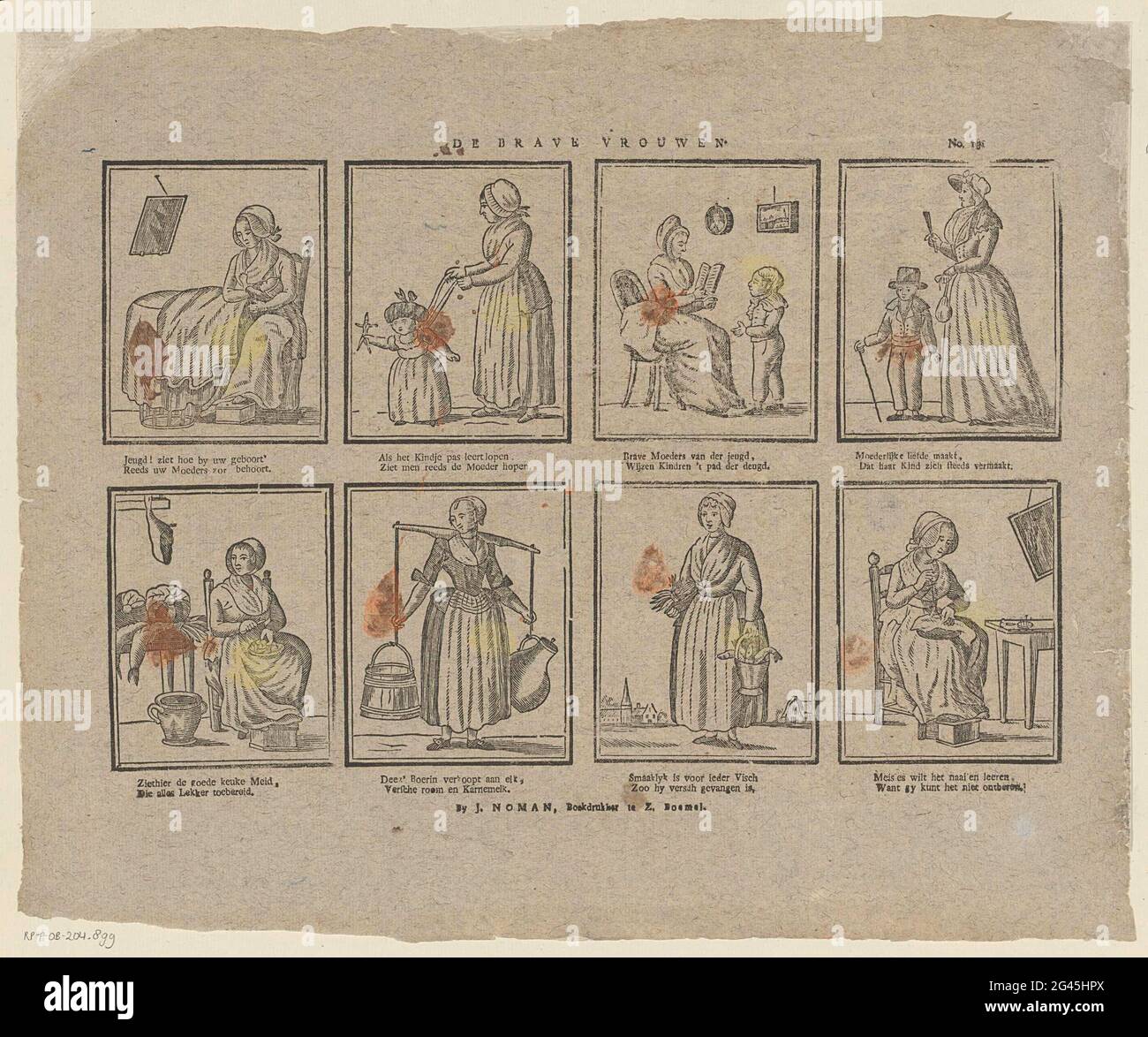 The good women. Leaf with 8 performances of women performing household ...