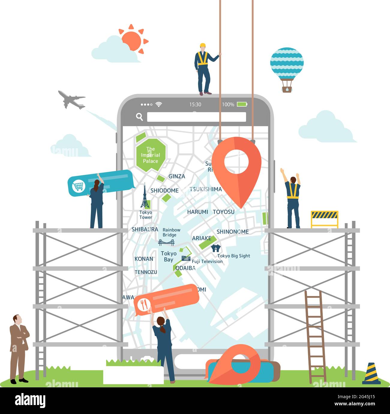 Mobile map apps concept vector illustration Stock Vector Image & Art ...