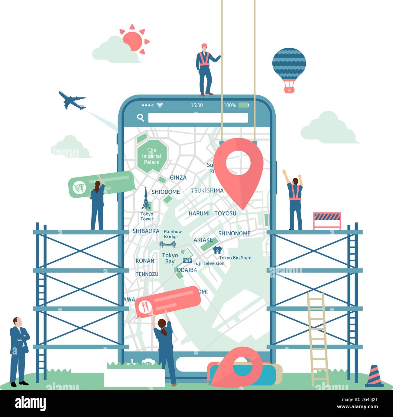 Mobile map apps concept vector illustration Stock Vector Image & Art ...