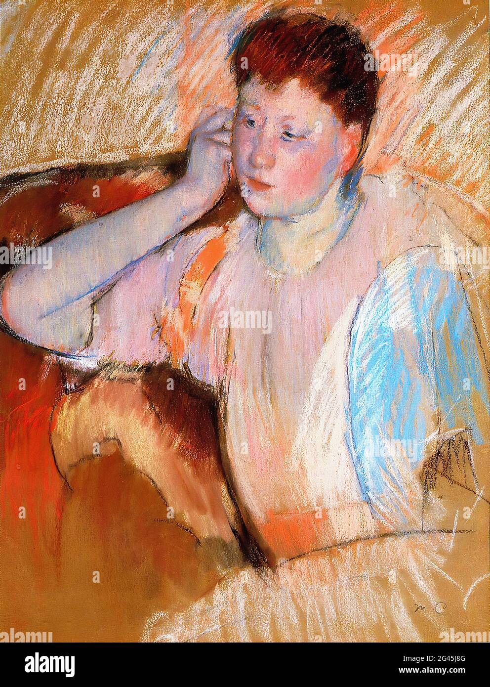 Mary Cassatt (1843-1826) - Clarissa Turned Left Hand Ear 1895 Stock ...