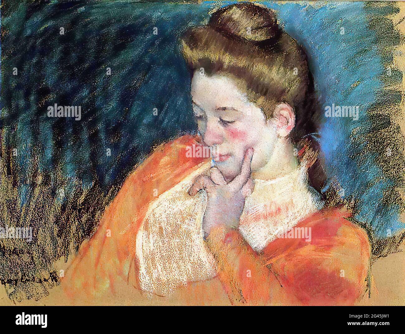 Mary Cassatt (1843-1826) - Portrait Young Woman C 1898 Stock Photo - Alamy