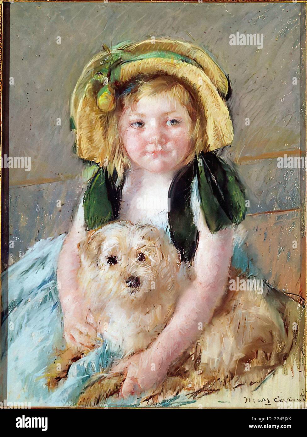 Mary Cassatt (1843-1826) - Sar with Her Dog Stock Photo - Alamy