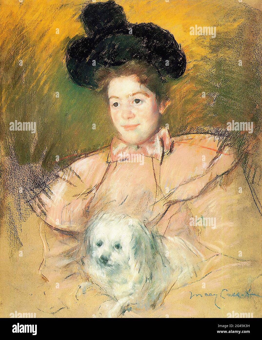 Mary Cassatt (1843-1826) - Woman Raspberry Costume Holding Dog 1900 ...
