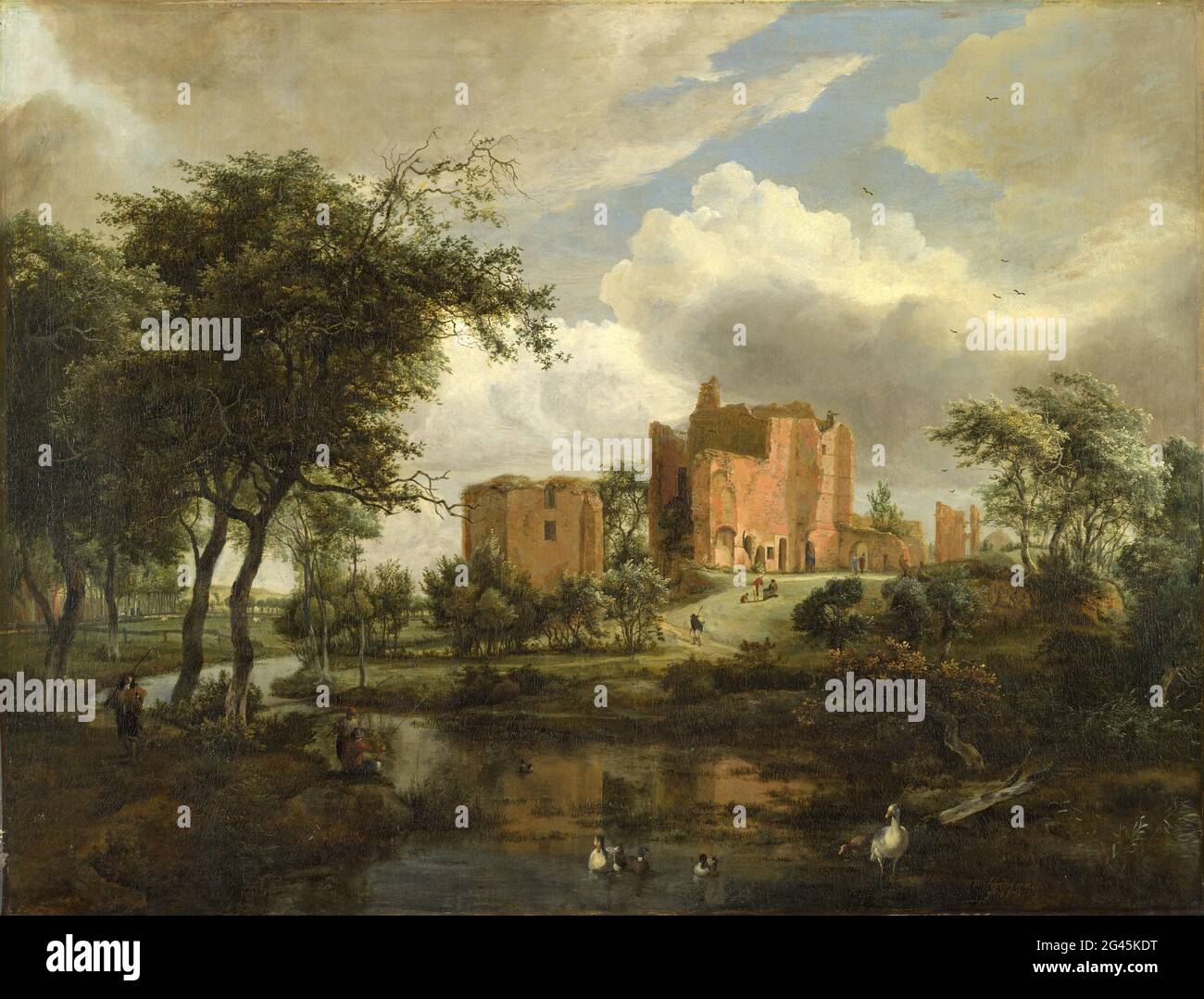 Meindert Hobbema - the Ruins of Brederode Castle Stock Photo - Alamy