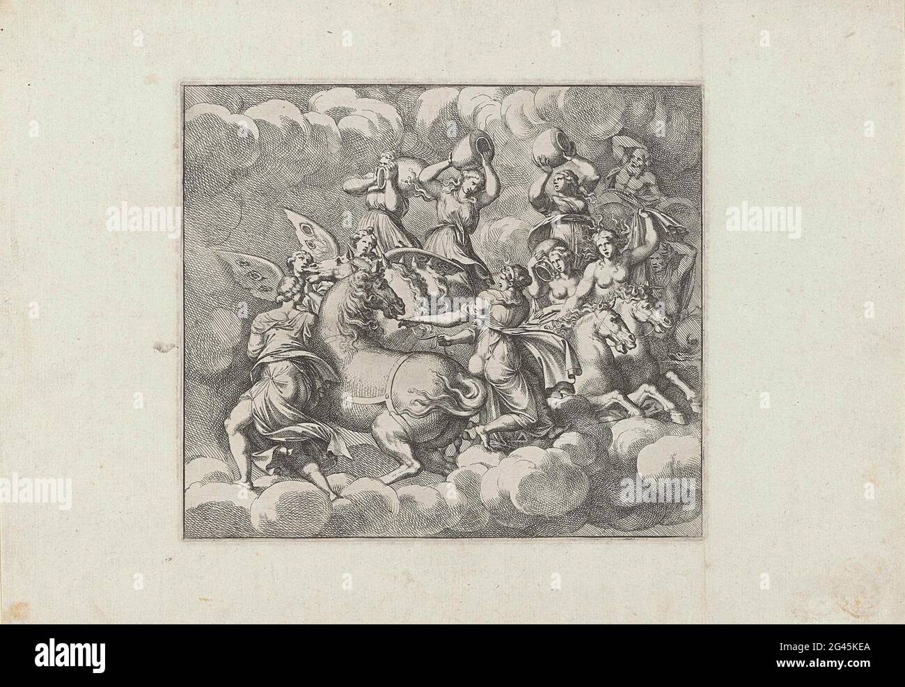 Mythological figures between clouds; Paintings in the Sala dei Giganti ...