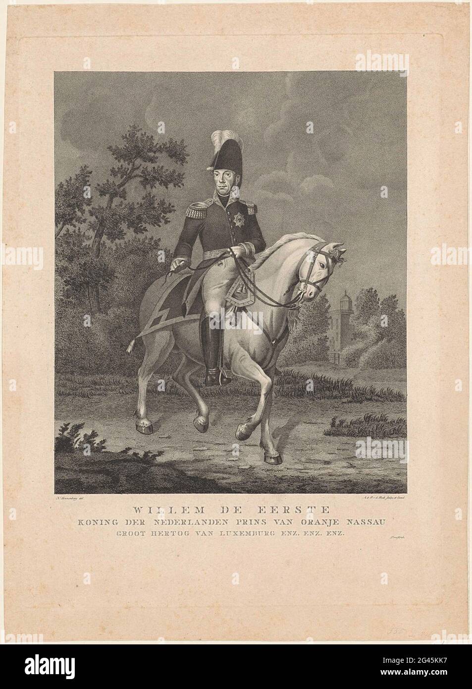 Equestrian portrait of Willem I Frederik, King of the Netherlands ...