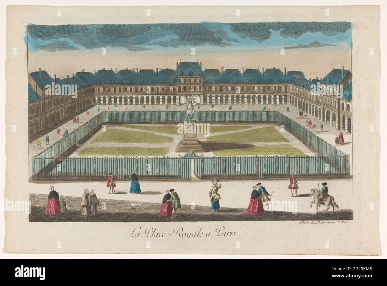 View of the Place Royale in Paris; La Place Royale à Paris Stock Photo ...