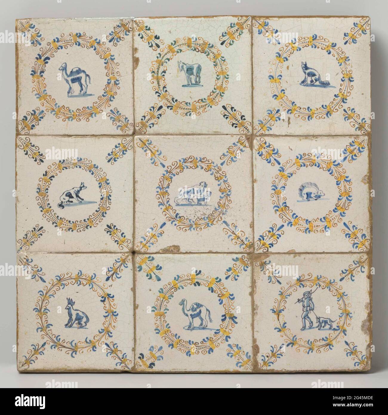 Field of nine tiles with animals. Field of nine tiles (3 x 3) each with ...