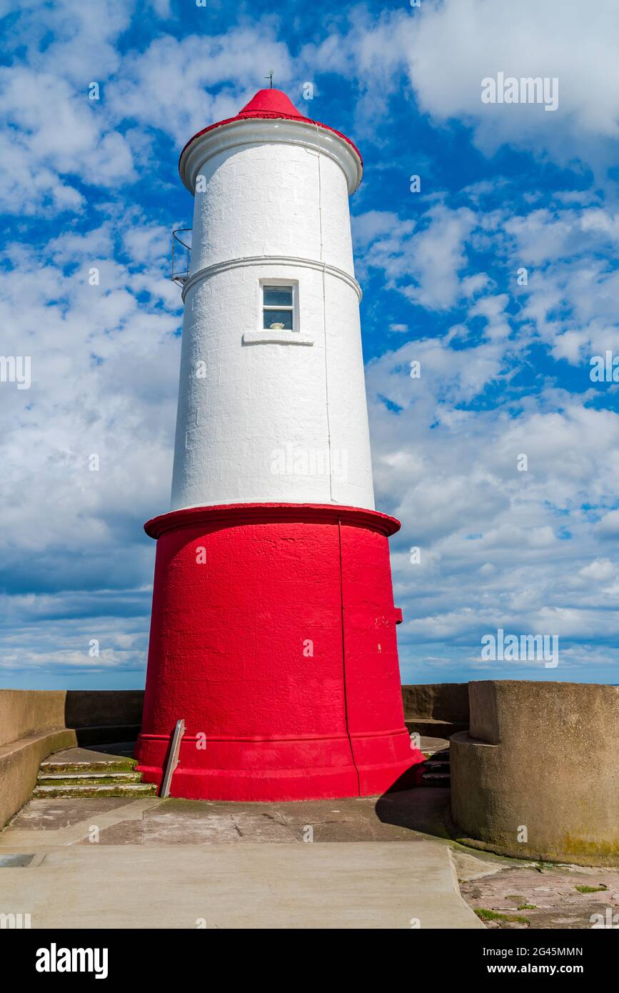 Berwick Lighthouse at the mouth of the River Tweed in Berwick-upon ...