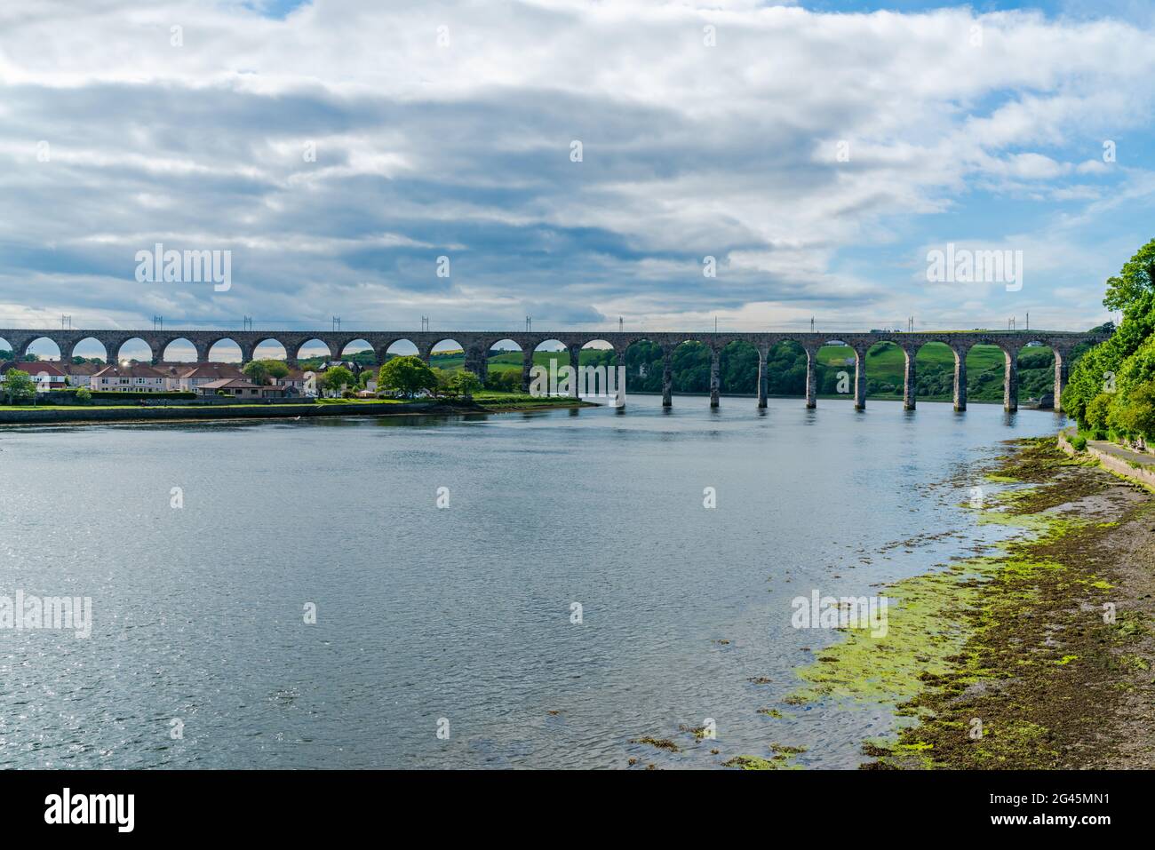 Royal Border Bridge spans the River Tweed between Berwick-upon-Tweed ...