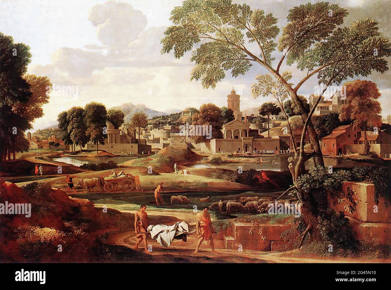 Nicolas Poussin - Landscape with Funeral Phocion 1648 Stock Photo - Alamy