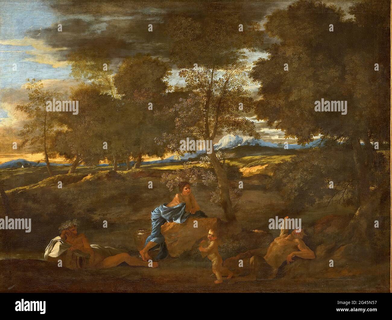 Nicolas Poussin - Landscape with Sleeping Satyr Stock Photo - Alamy
