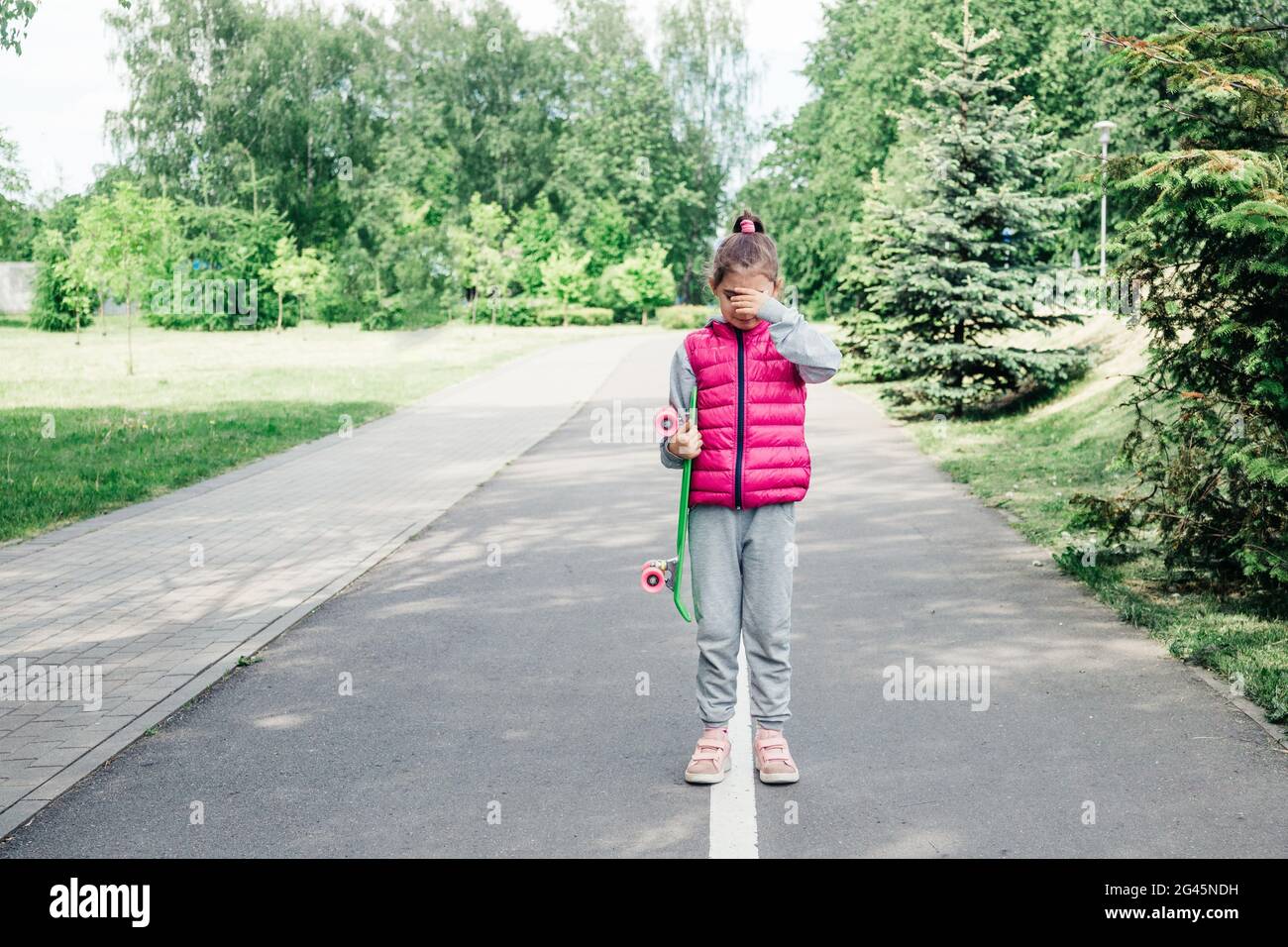 Child upset about mistakes while trying to learn how to skate. Crying ...