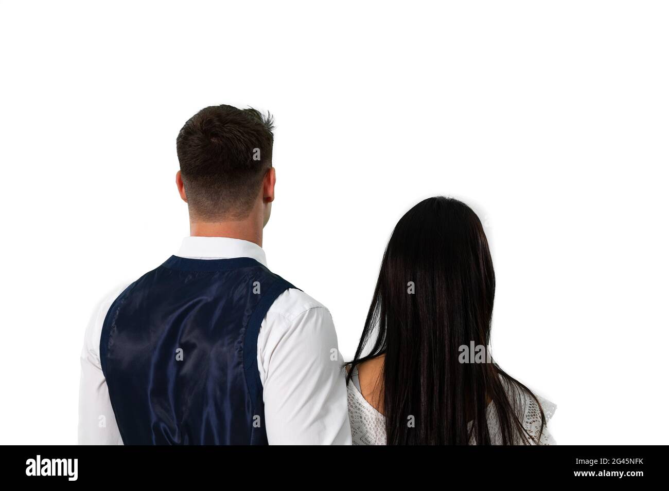 Rear view of couple on their wedding day Stock Photo - Alamy