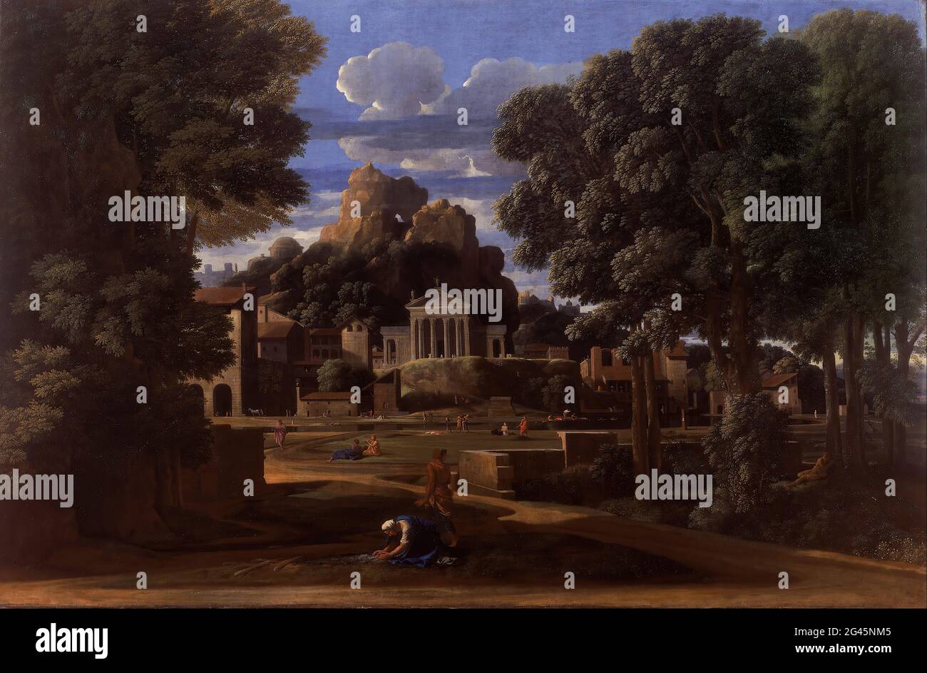 Nicolas Poussin - Landscape with the Ashes of Phocion Stock Photo - Alamy