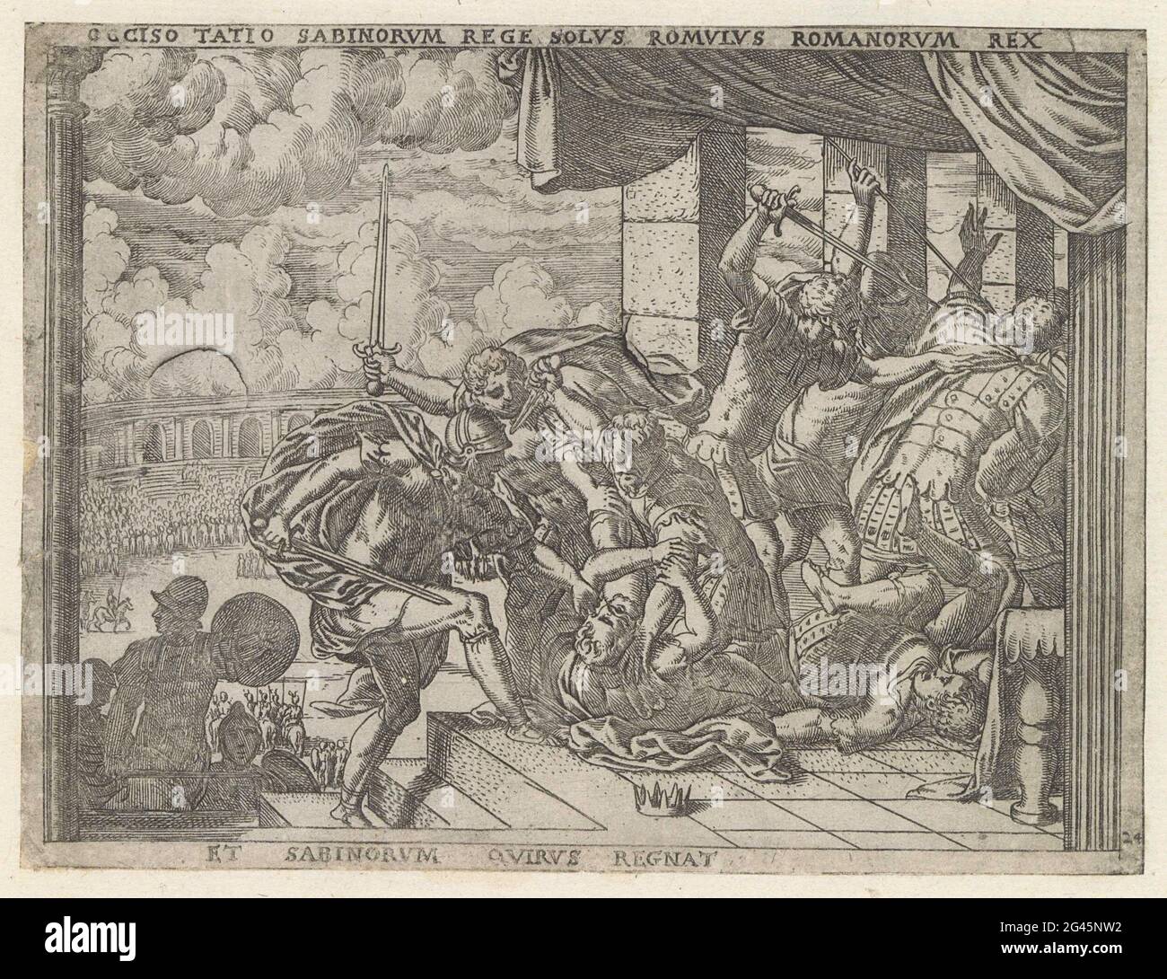 The death of Titus Tatius; Occiso Tatio Sabinorum (...) Quirus Regnat ...