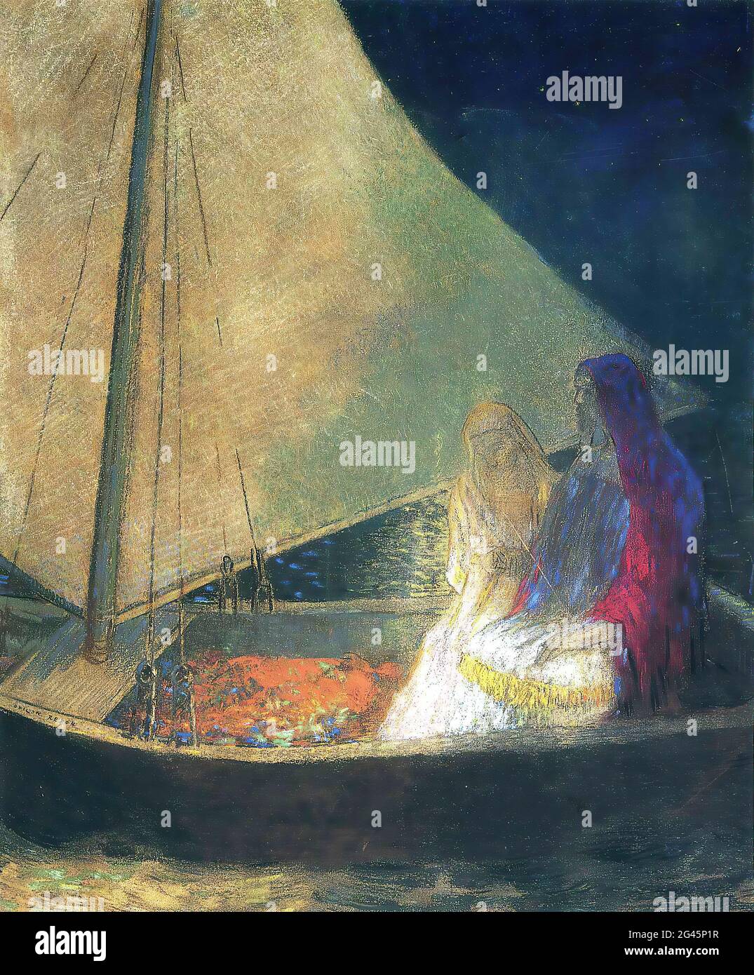Odilon Redon - Boat with Two Figures 1902 Stock Photo - Alamy