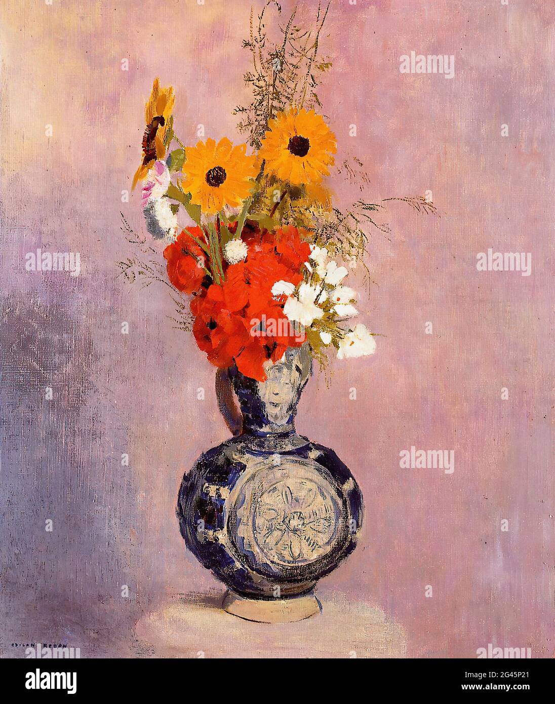 Odilon Redon - Bouquet Flowers Blue Vase 2 Stock Photo - Alamy