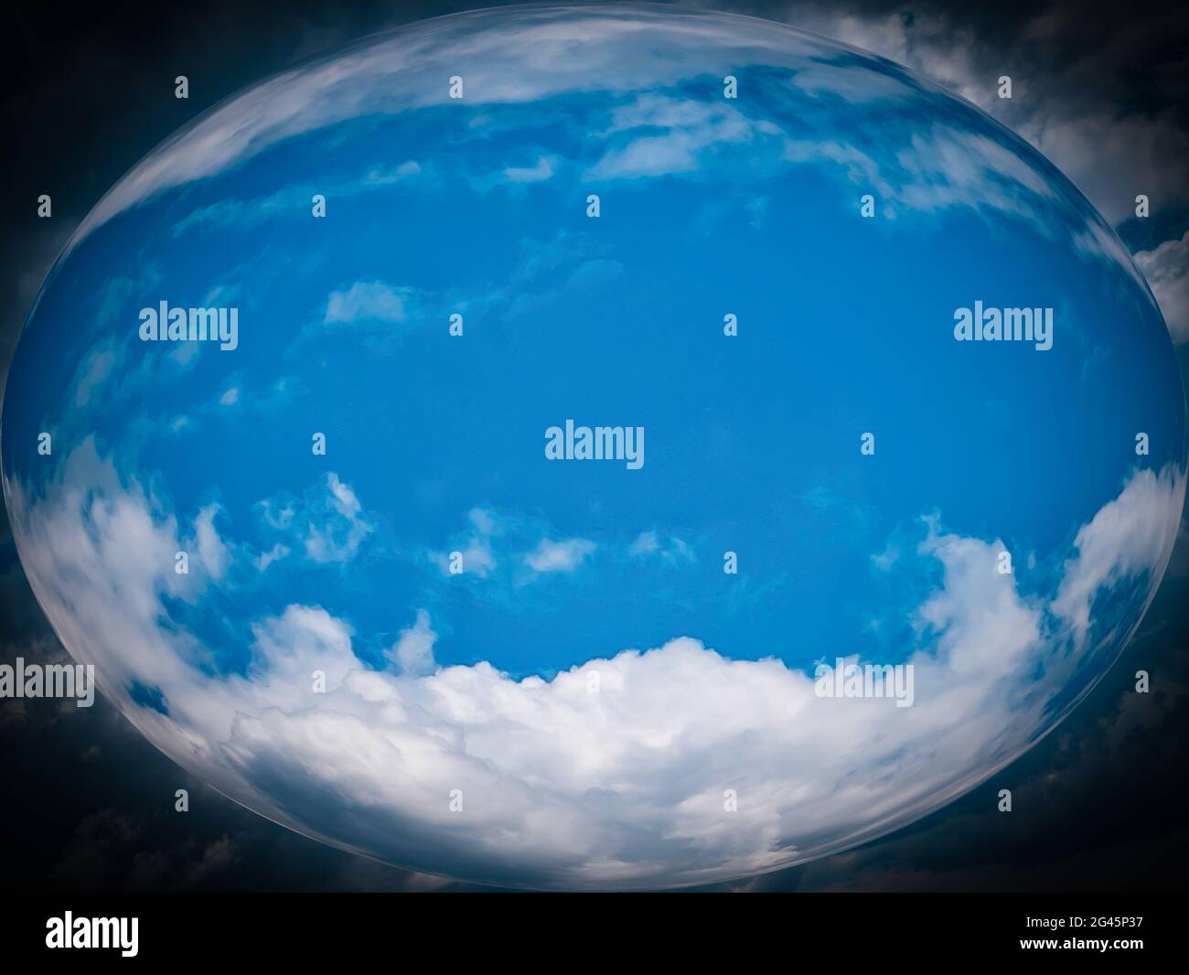 Illustration of a blue sky with white clouds in the celestial sphere ...