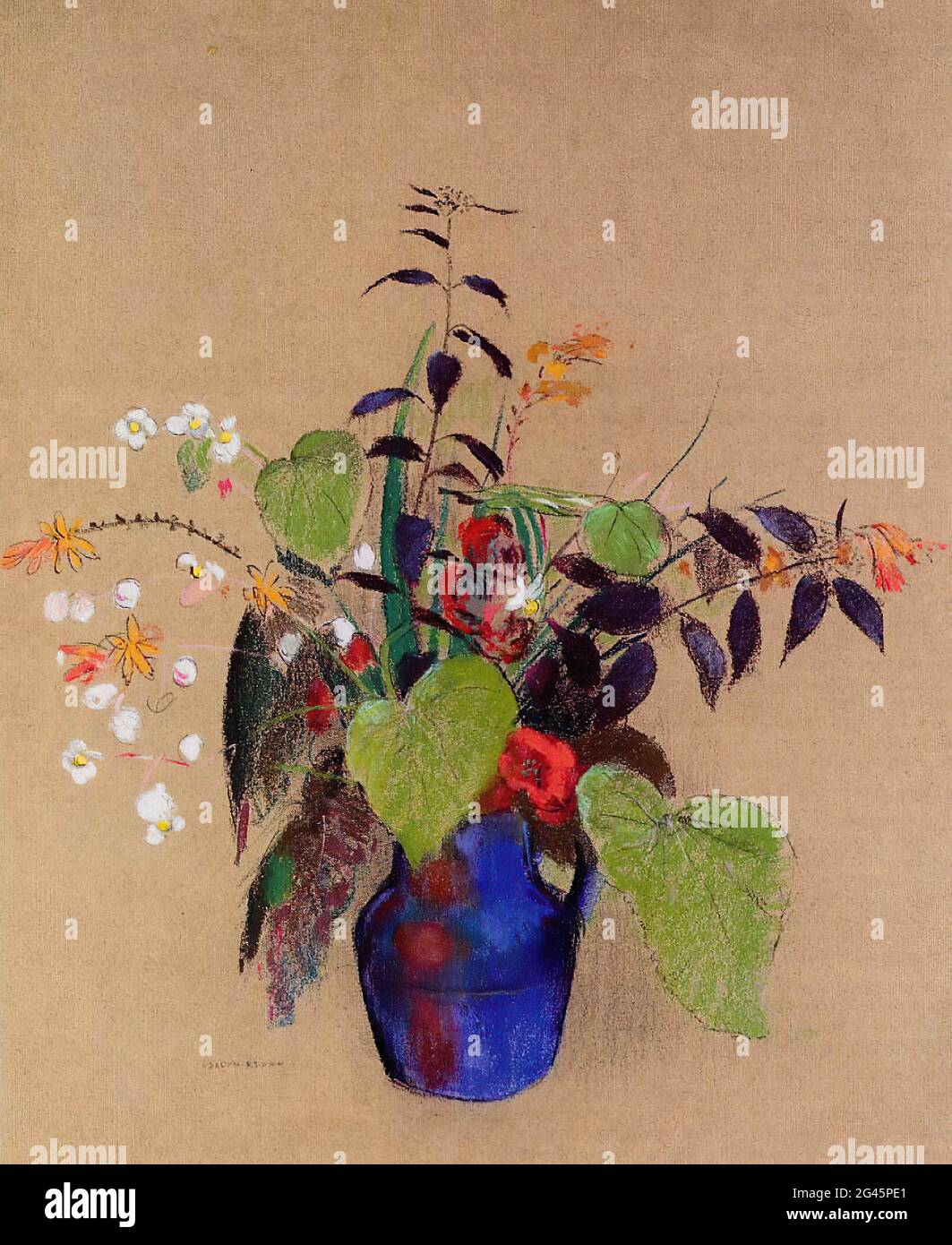 Odilon Redon - Flowers Blue Jug C 1910 Stock Photo - Alamy