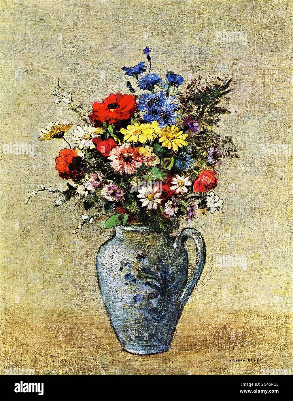 Odilon Redon - Flowers Vase with One Handle C 1905 Stock Photo - Alamy