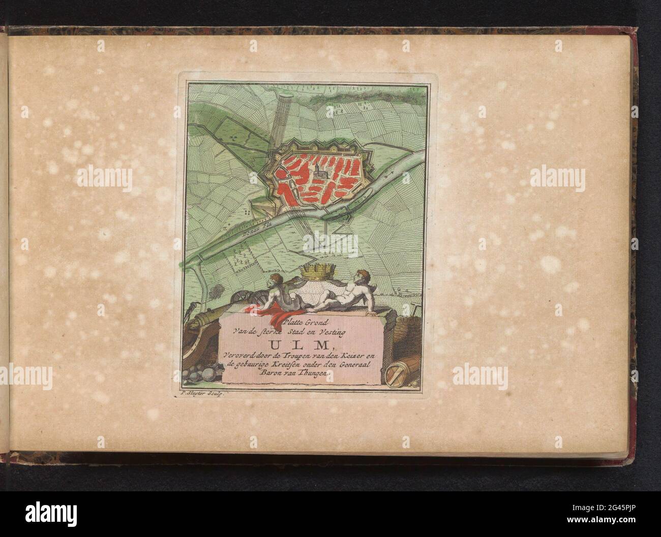 Conquest from ULM, 1704; Flat land of the strong city and fortress Ulm ...