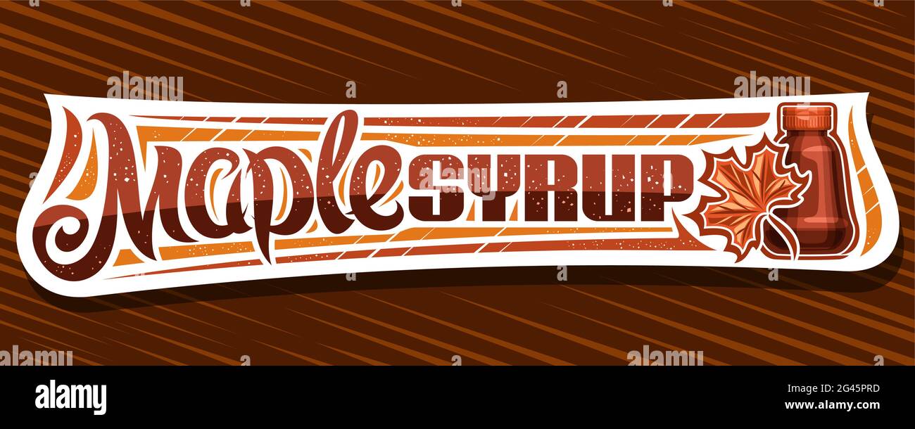 Vector banner for Maple Syrup, decorative cut paper signage with ...