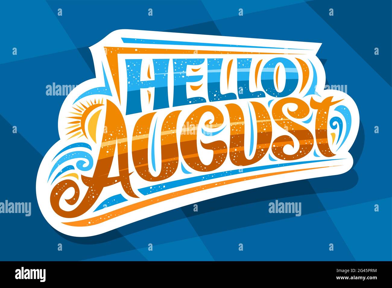 Hello august quote card Stock Vector Images - Alamy