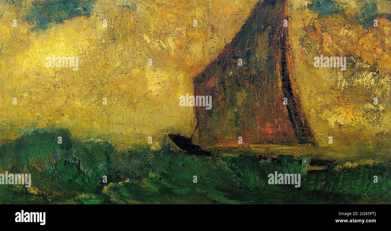 Odilon Redon - Mysterious Boat Stock Photo - Alamy