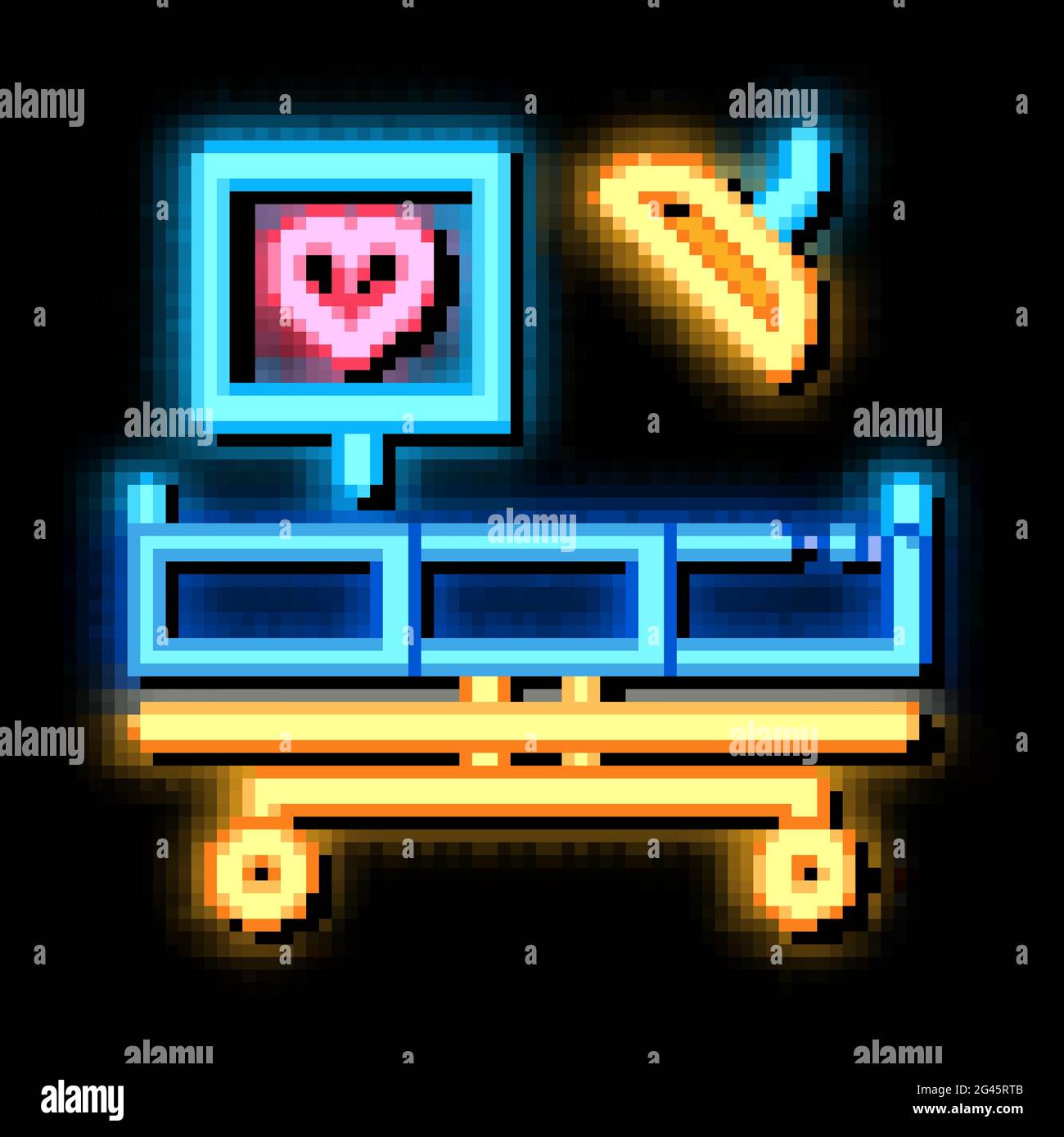 surgeon medical table neon glow icon illustration Stock Vector Image ...