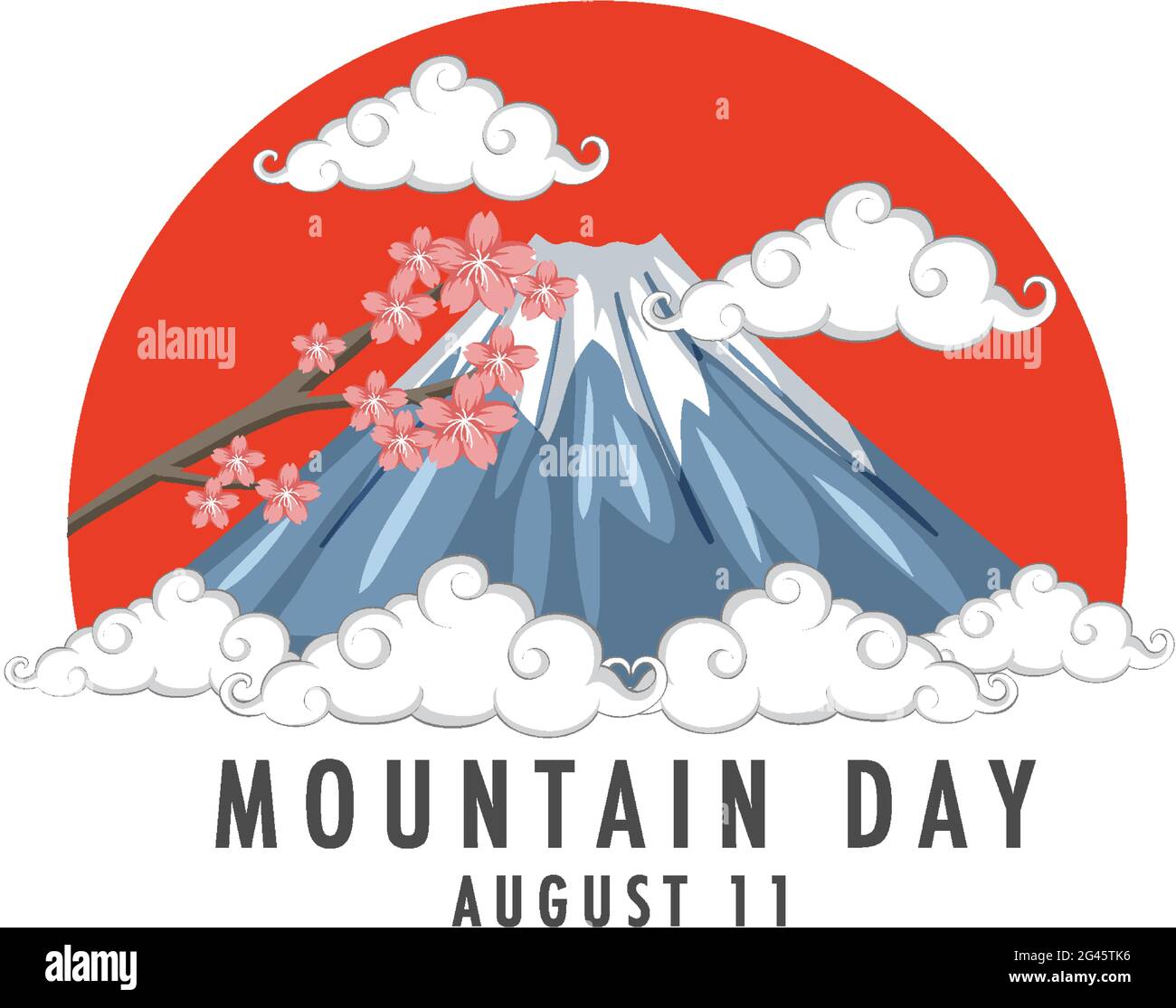 Mountain Day in Japan on August 11 banner with Mount Fuji illustration ...