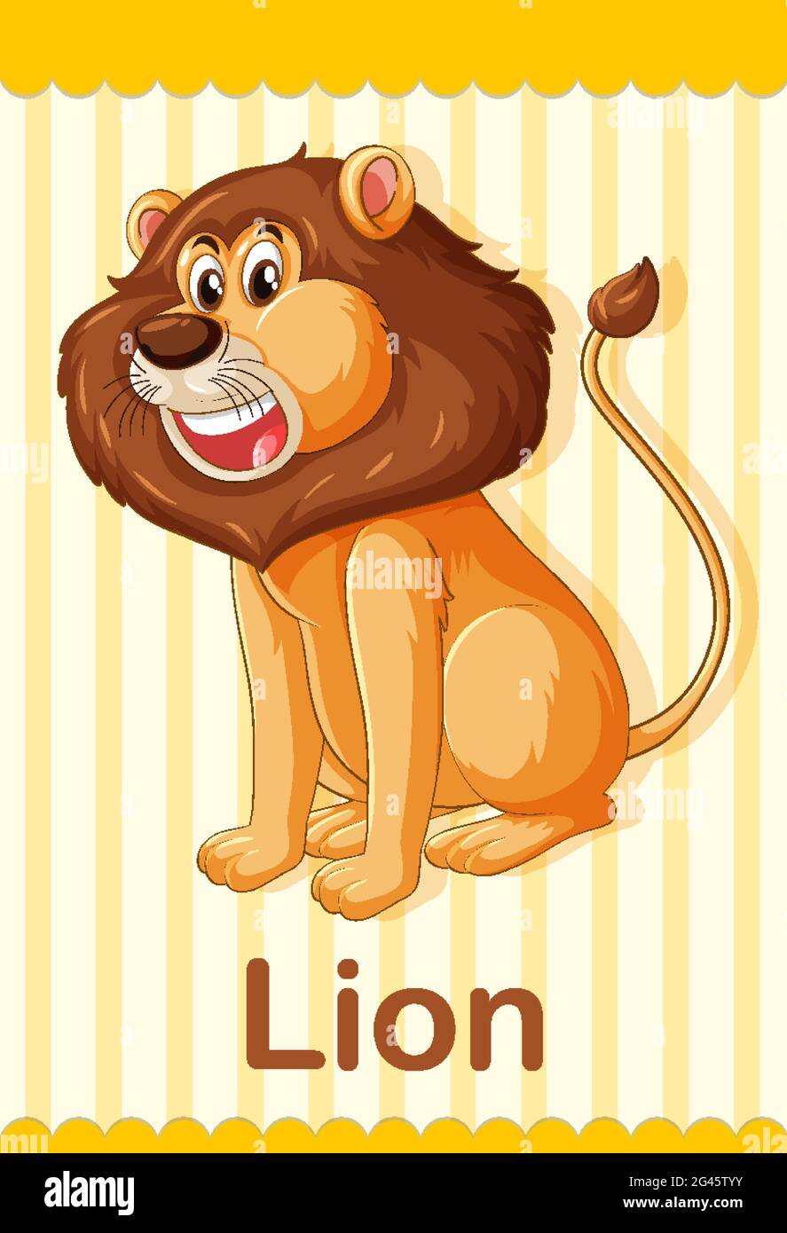 Vocabulary flashcard with word Lion illustration Stock Vector Image ...