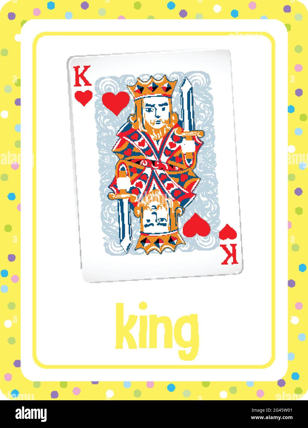 Vocabulary flashcard with word King illustration Stock Vector Image ...