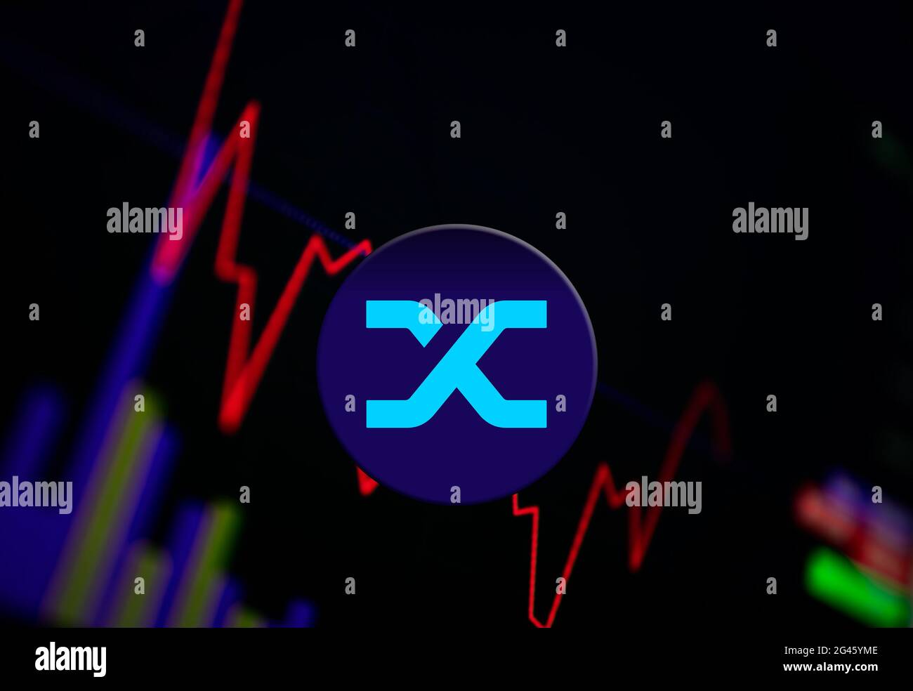 Synthetix SNX Cryptocurrency. coin growth chart on the exchange, chart ...