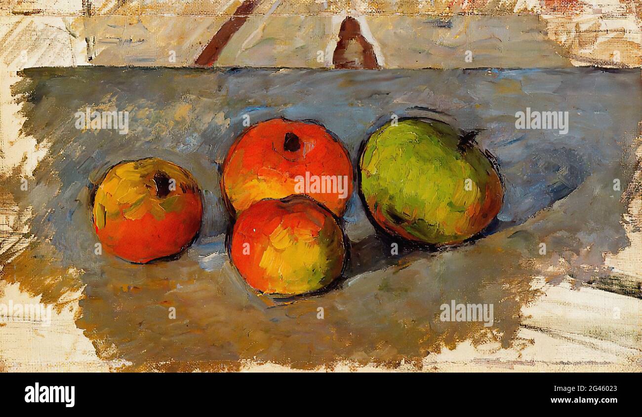 Four apples paul cezanne hi-res stock photography and images - Alamy