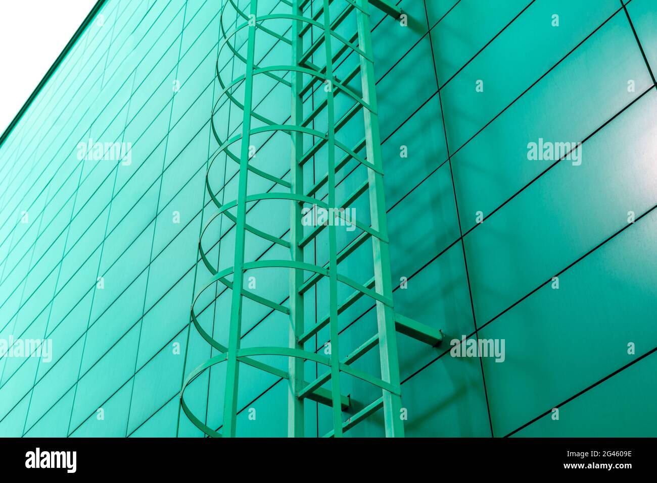 simple building outdoors, fire escape ladder, emergency exit Stock ...
