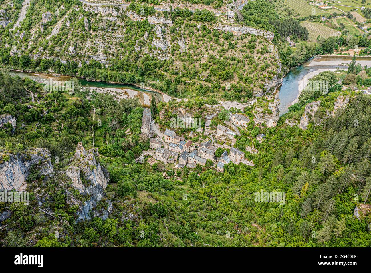 Castelbouc village in the Gorges du Tarn in France Stock Photo - Alamy