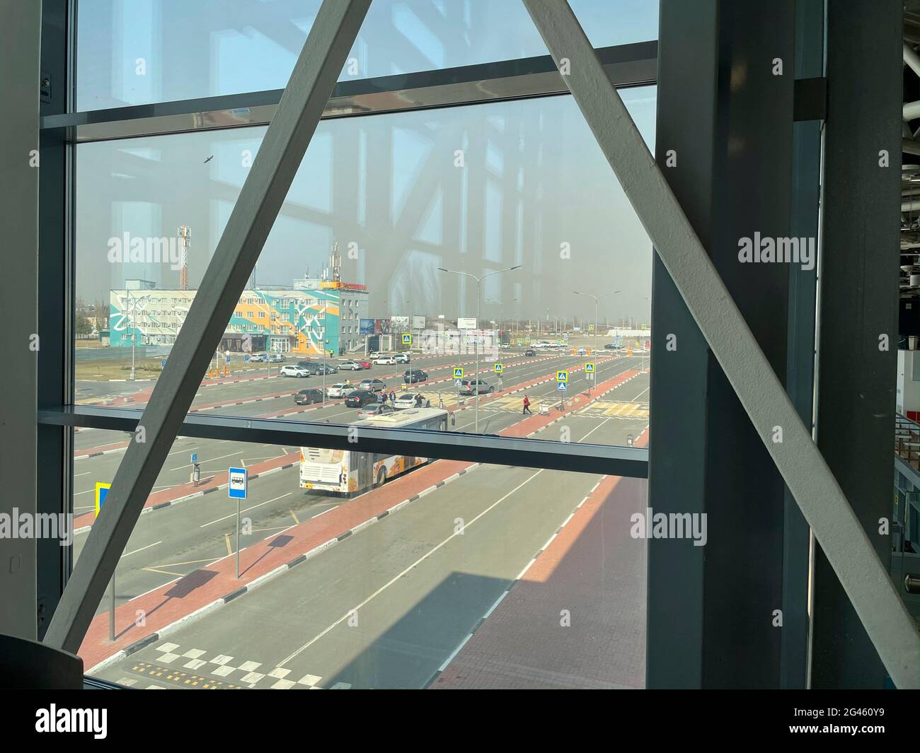 inside building window wall panorama, modern background panorama Stock ...