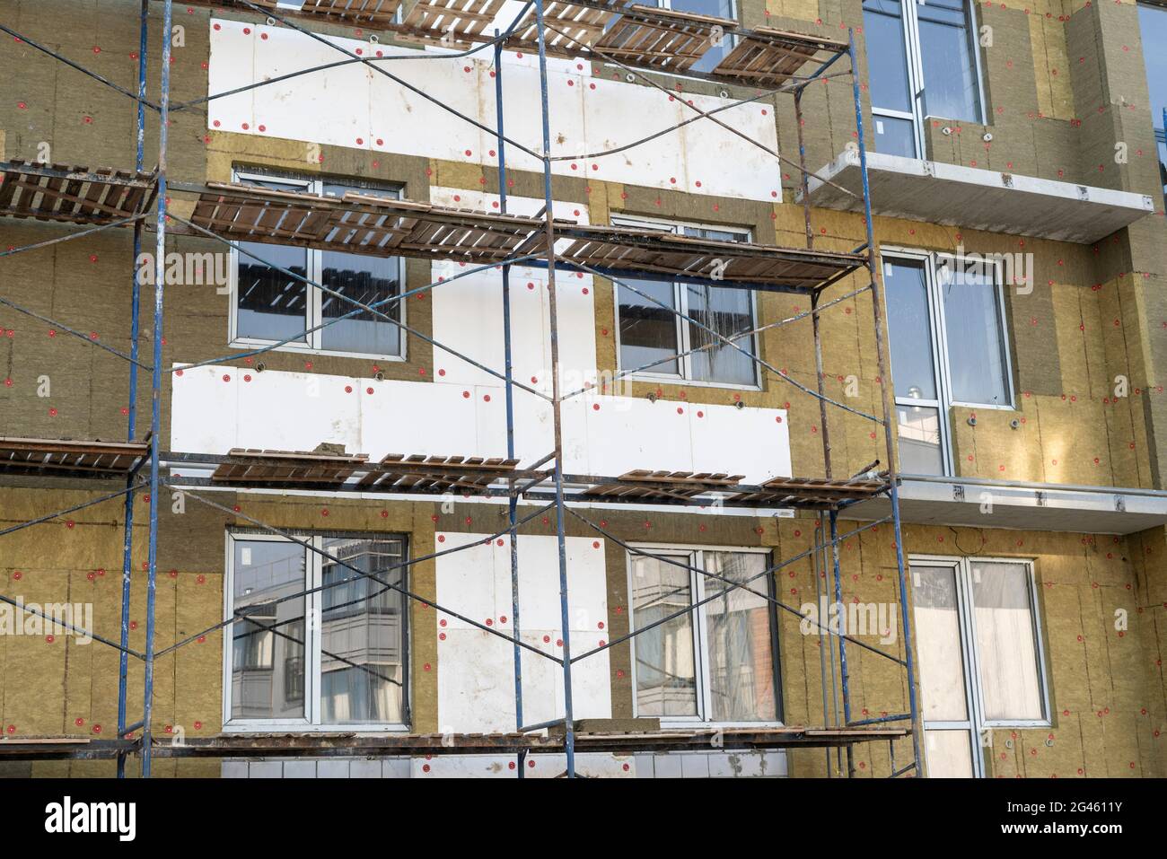 scaffolding, building construction site, industry work process Stock ...