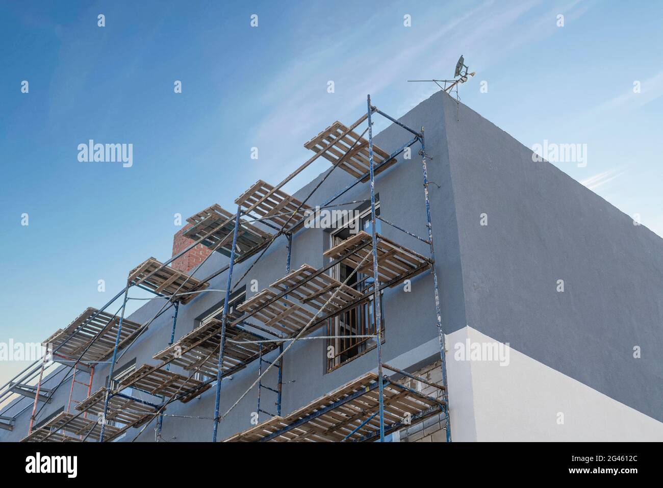 scaffolding, building construction site, industry work process Stock ...