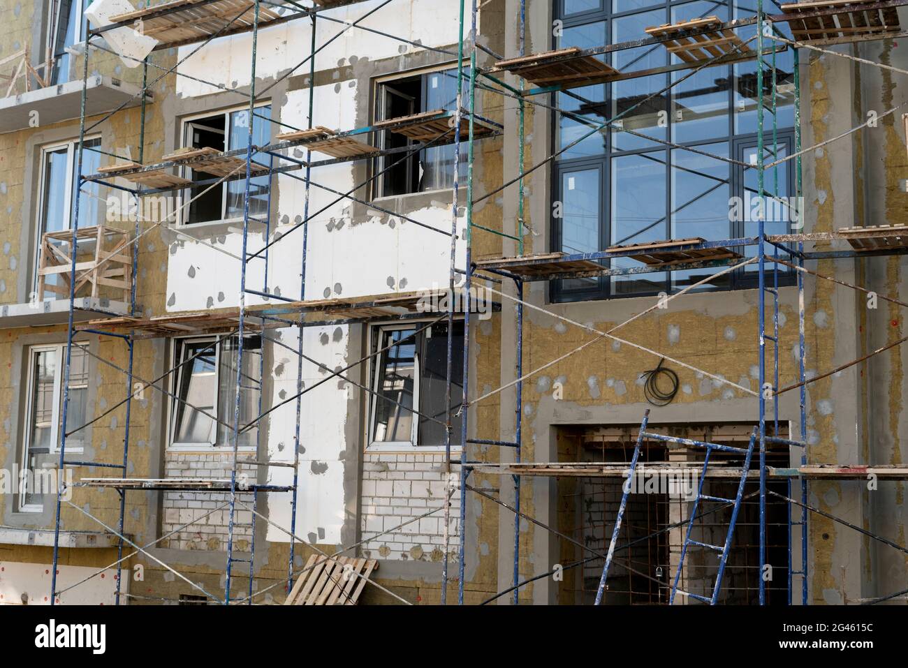 scaffolding, building construction site, industry work process Stock ...