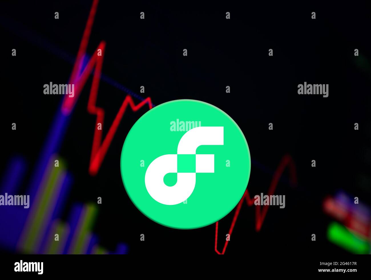 Flow cryptocurrency coin growth chart hi-res stock photography and ...