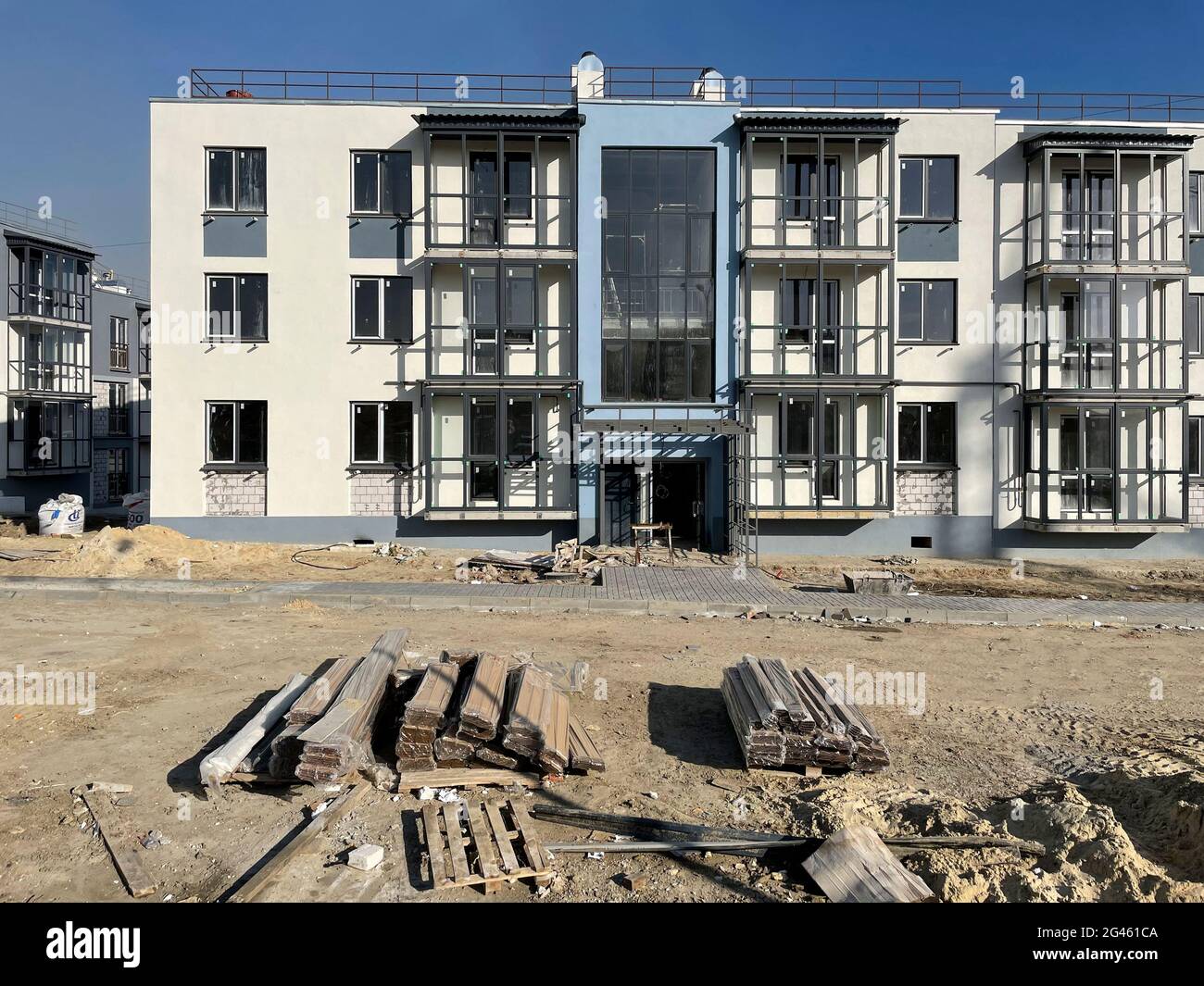 process of building real estate apartment, industrial construction site ...