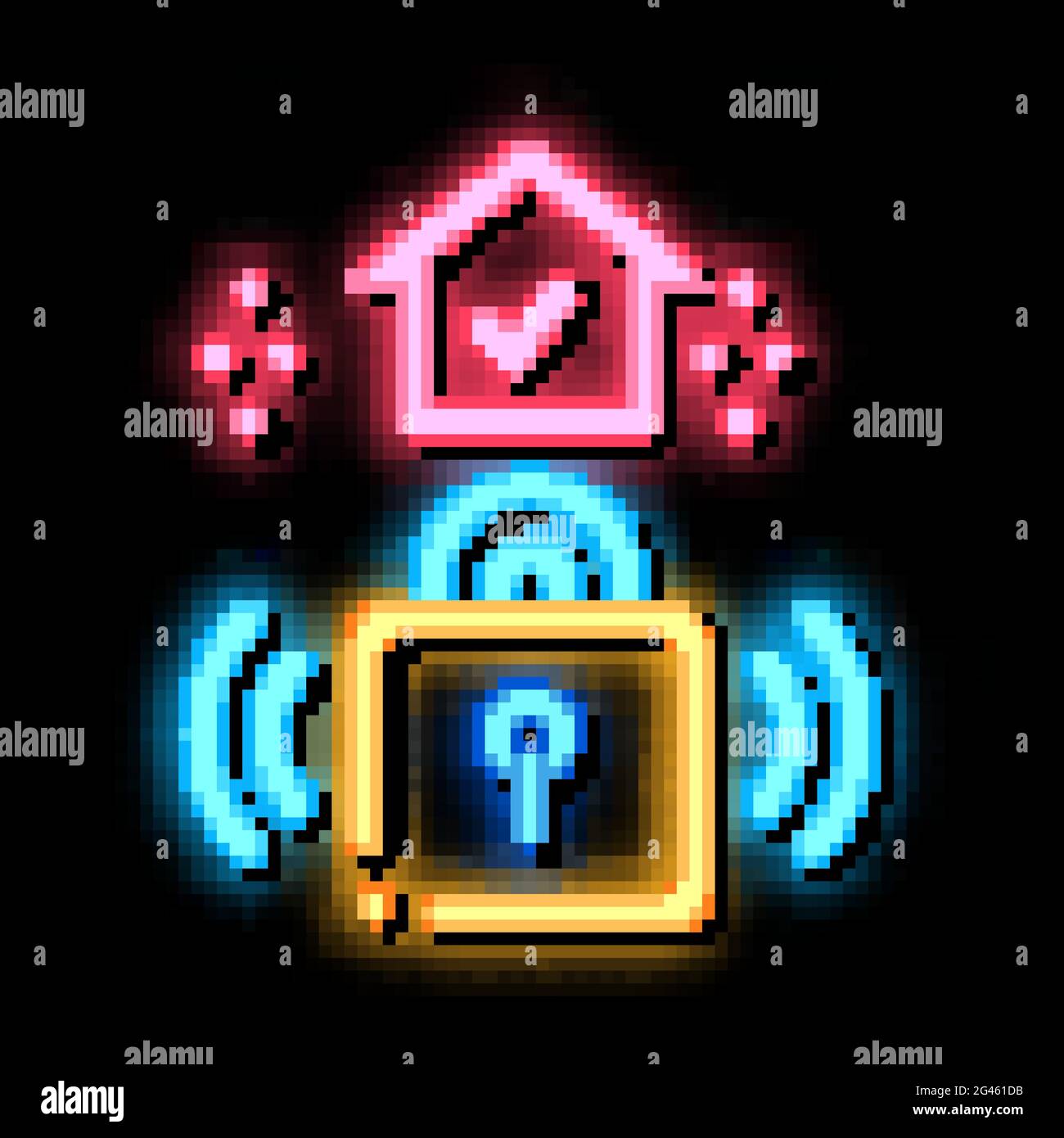 protective lock neon glow icon illustration Stock Vector Image & Art ...