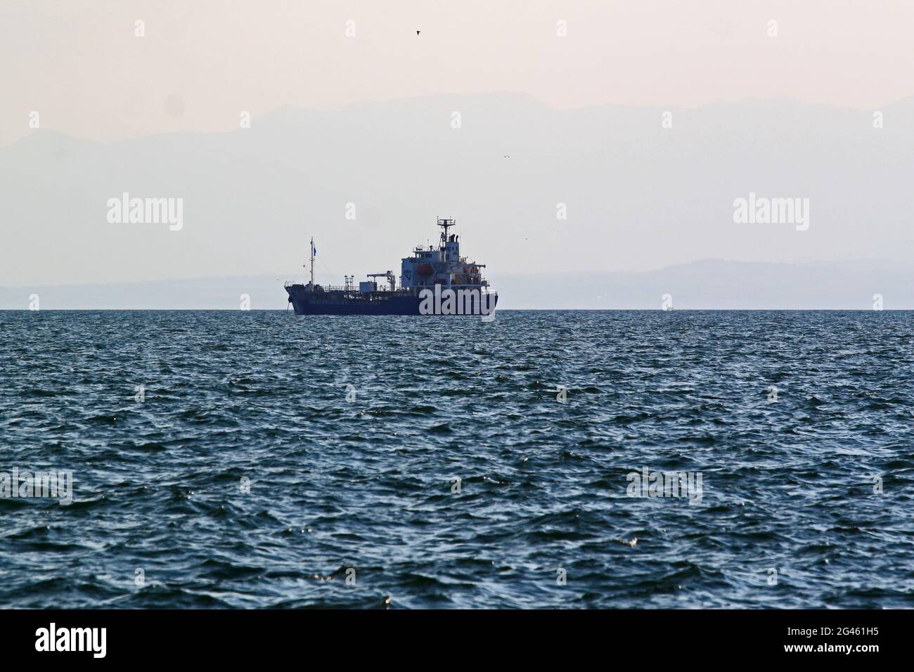 Thessaloniki, Greece - August 09, 2015:View of cargo ship for import ...