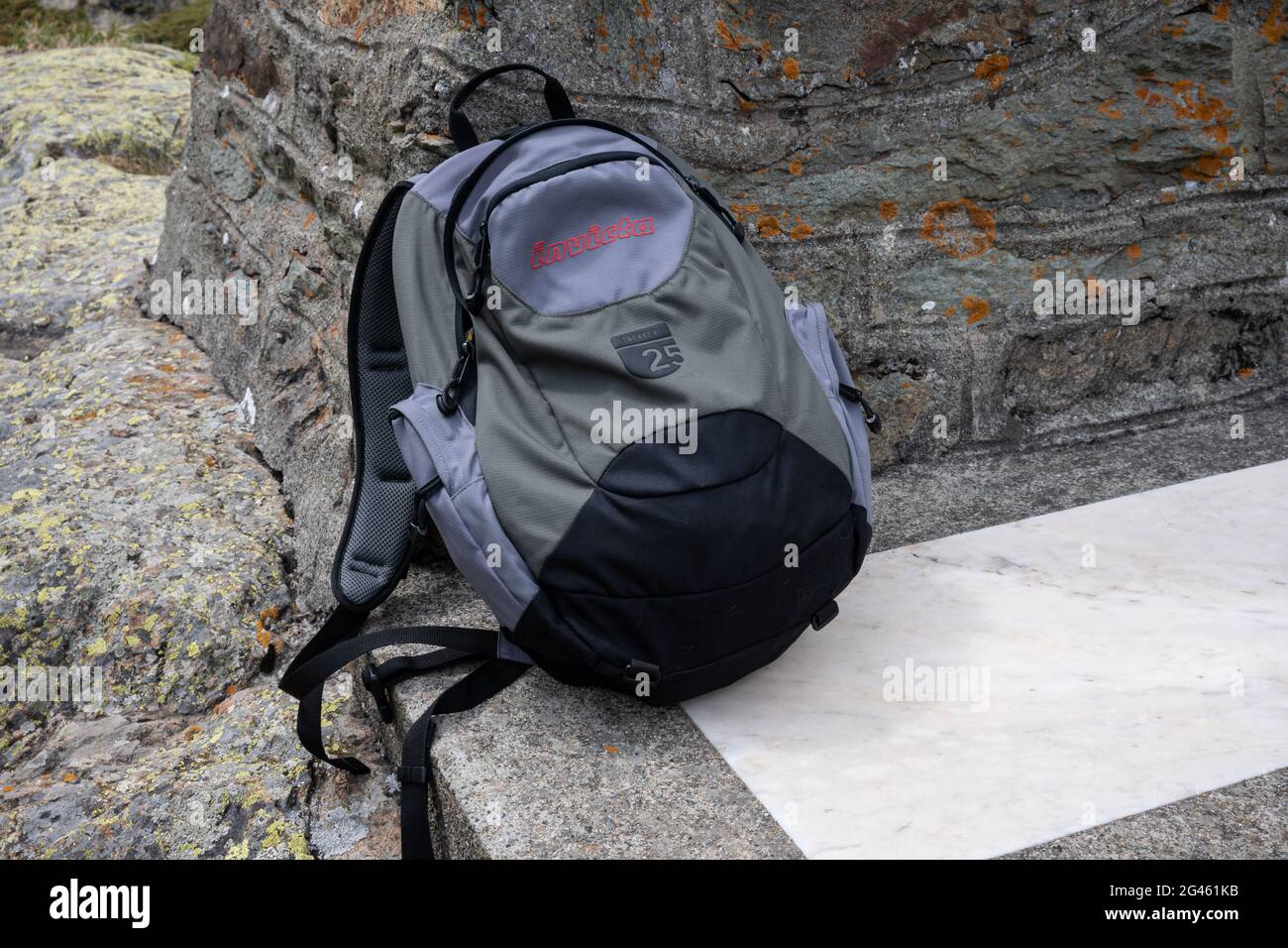 Balme -Italy- june 2021 Modern trekking backpack used for mountain ...