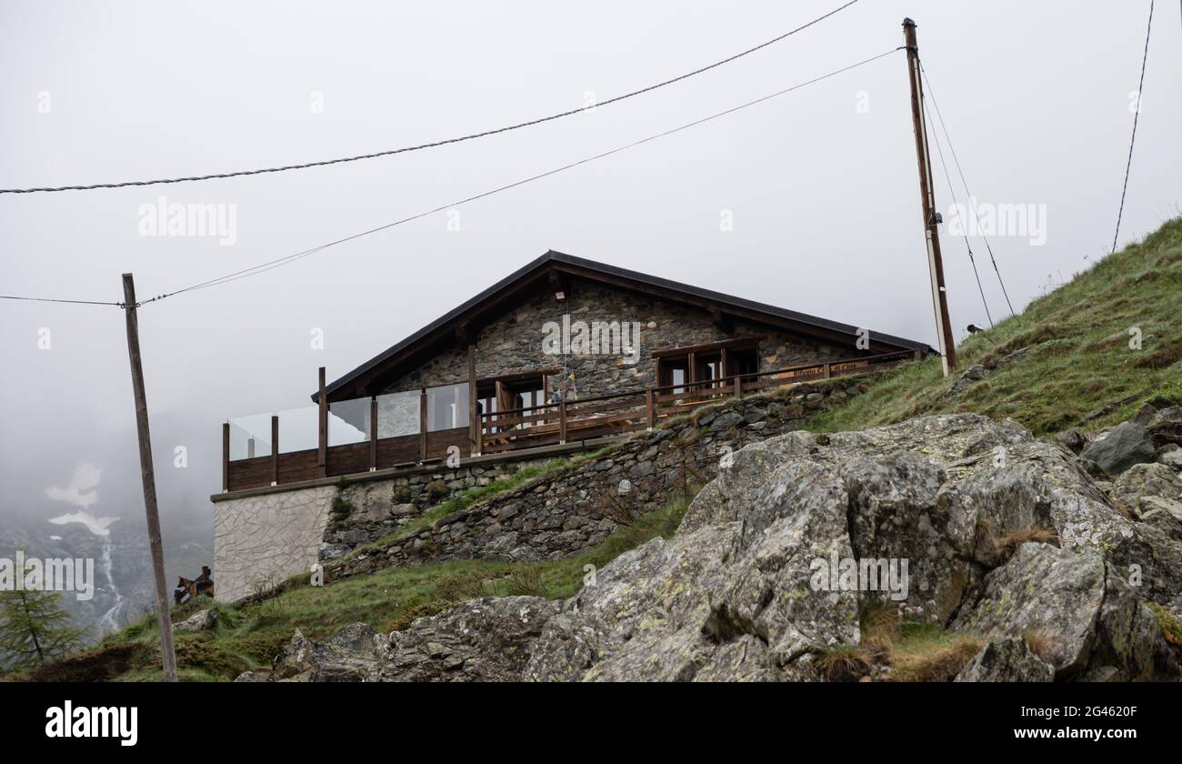 Balme-italy-june 2021 Alpine refuge of the city of Cirie Stock Photo ...